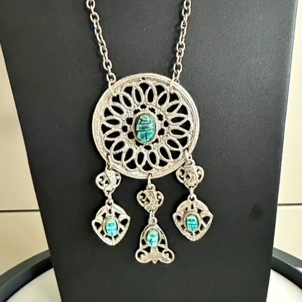 Vintage | Jewelry | Vintage 7s 80s Costume Jewelry Scarab Egyptian ...
